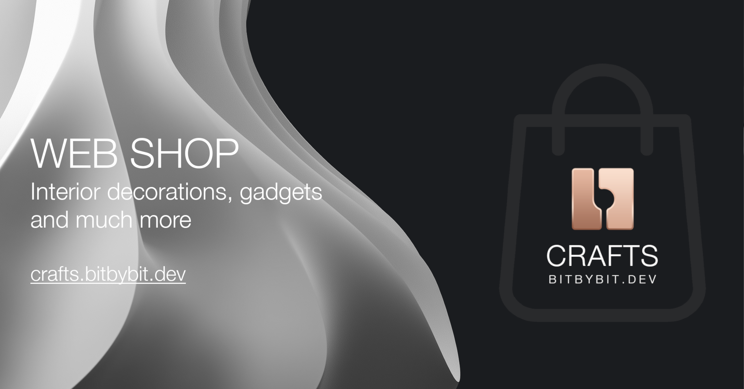 Crafts shop of 3D designs made by bitbybit.dev team of designers